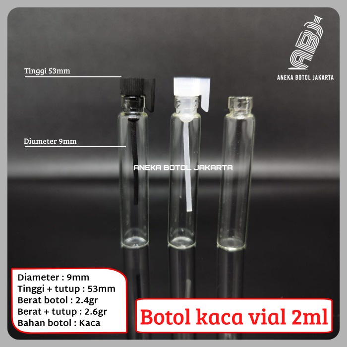 Jual Botol vial stick 2ml / Botol tester stick 2 ml / Botol sample kaca ...