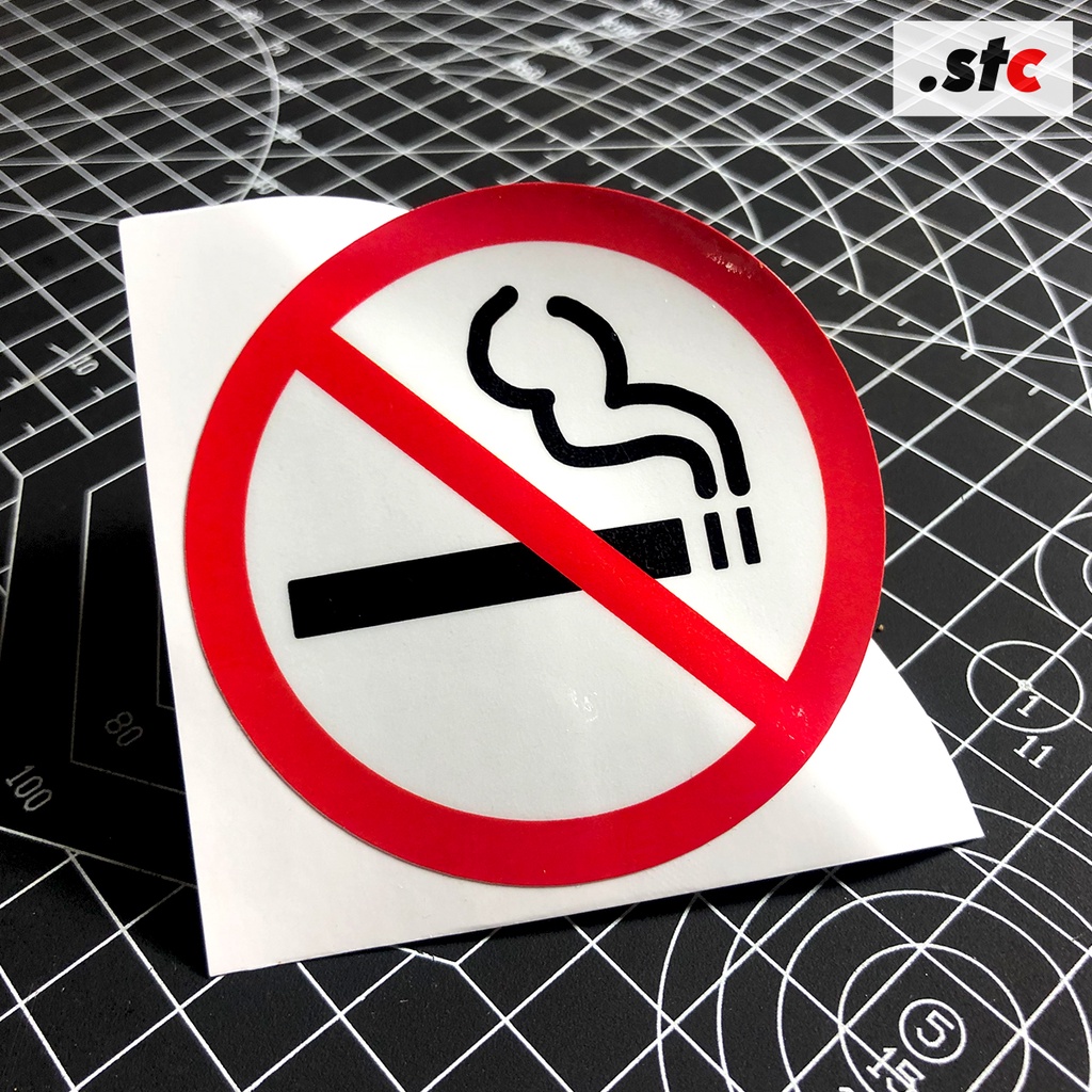 Jual (isi 10) Stiker Larangan No Smoking Dilarang Merokok Glosy Anti ...
