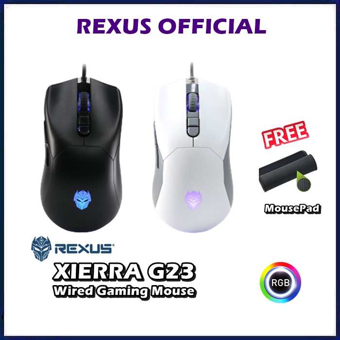Jual Rexus Xierra G23 RGB Wired Gaming Mouse Lightweight G 23 | Shopee ...