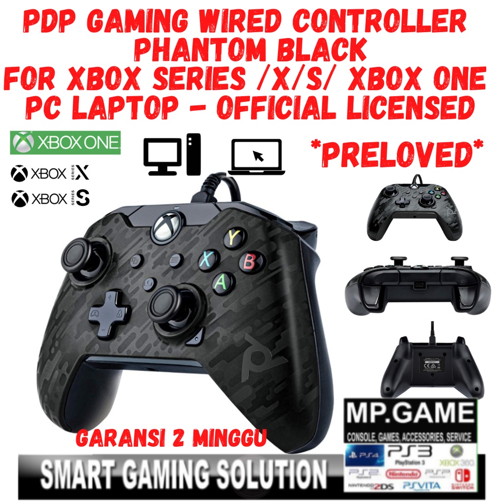 Jual PDP Wired Controller PHANTOM BLACK for Xbox One/ Series S/X Laptop ...