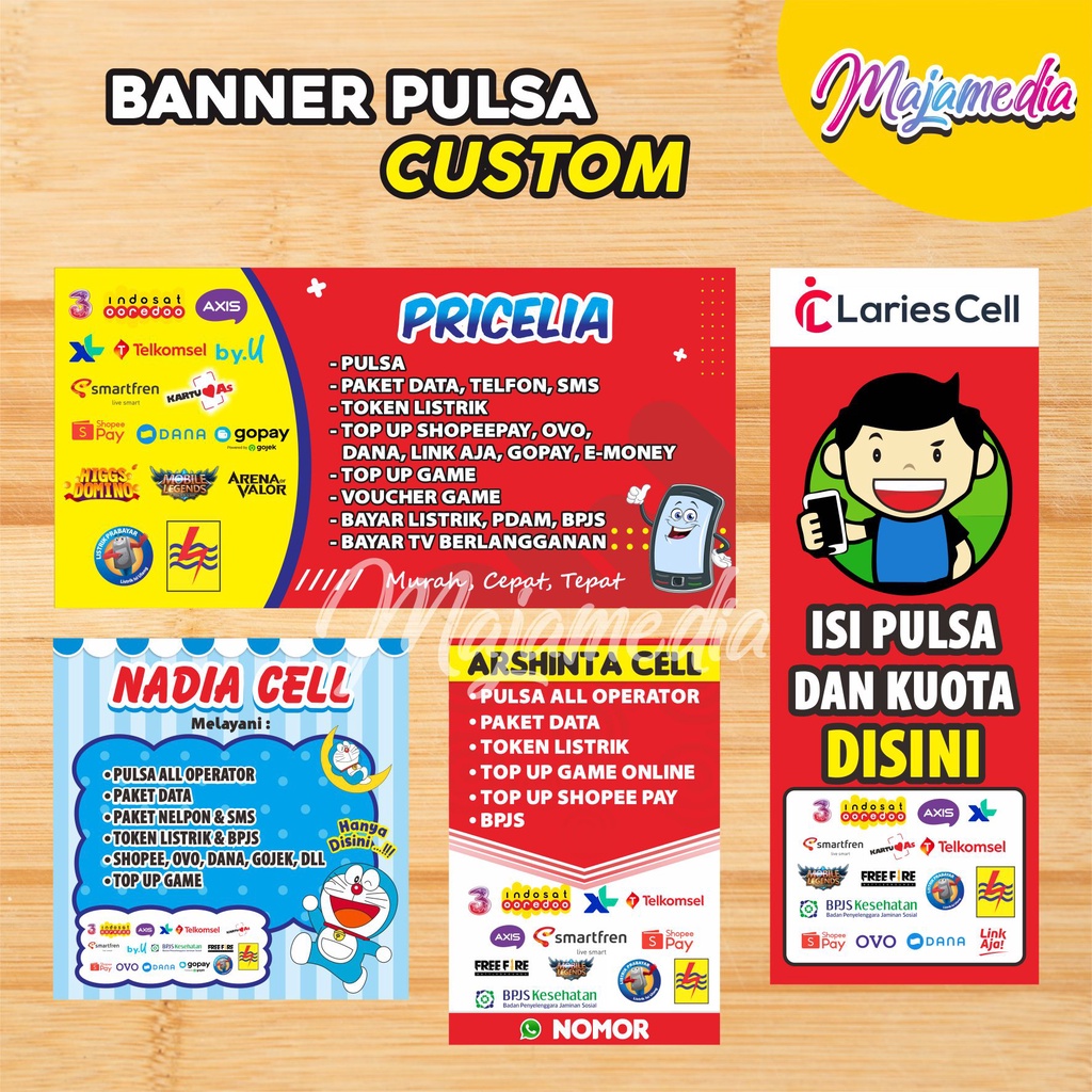 Jual BANNER SPANDUK PULSA KONTER CUSTOM | Shopee Indonesia