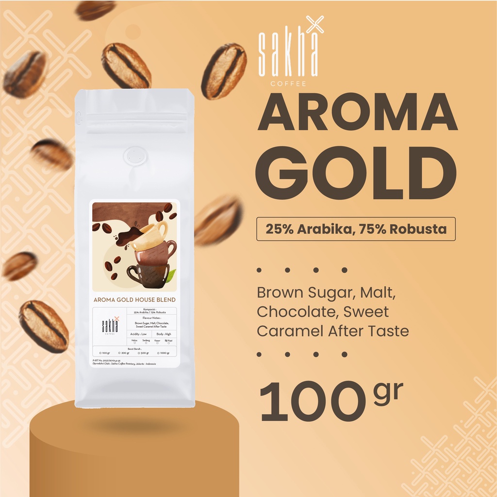 Jual Kopi Aroma Gold Espresso Blend Coffee Beans 100 Gram Coffe Biji Bubuk | Shopee Indonesia