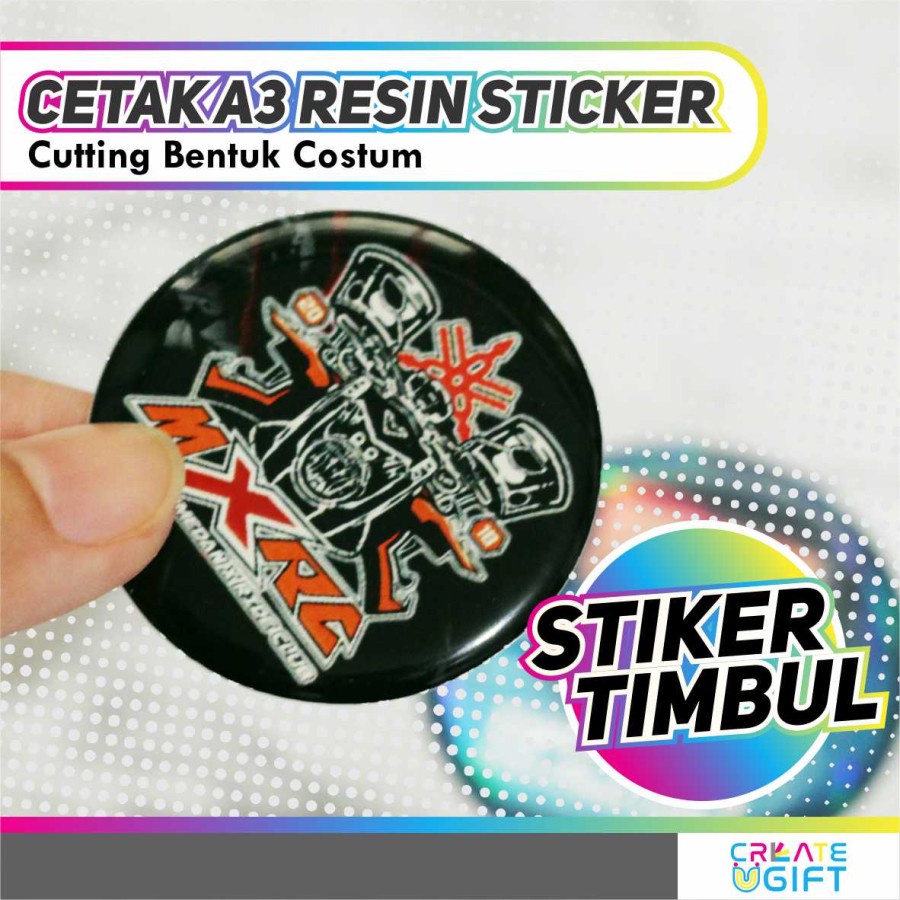 Jual Cetak Stiker Club Motor Timbul / Stiker Resin A3+ dan Cutting ...