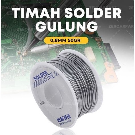 Jual TIMAH solder tenol elektronik listrik roll gulung 0.8mm 50g 10 ...