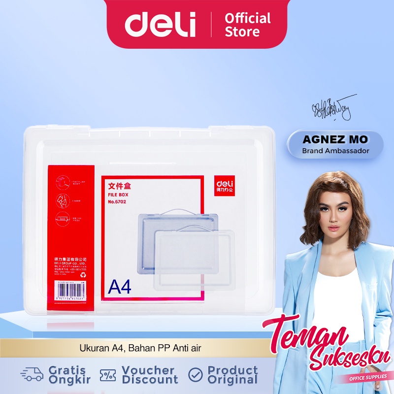 Jual Deli Box File / Box Penyimpan Kertas File Dokumen Transparant 5702 ...