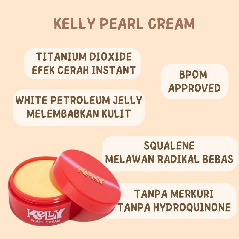 Jual Kelly Pearl Cream Bedak Kelly 15gr | Shopee Indonesia