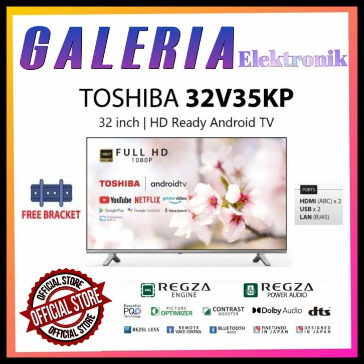 Jual Toshiba Led Tv 32 Inch 32V35Kp Hd Smart Android Tv 32" | Shopee Indonesia