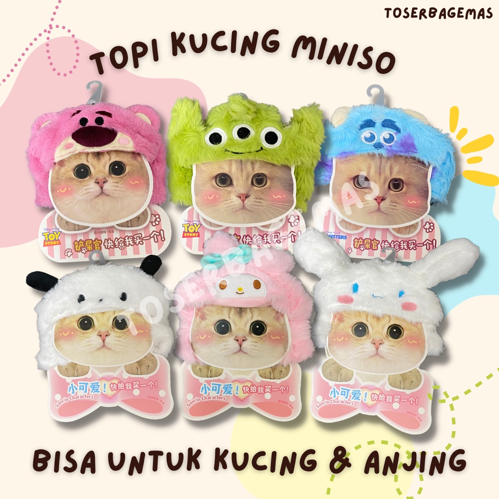 Jual [1 PCS] TOPI HAT KOSTUM KUCING ANJING MINISO SANRIO DISNEY ...