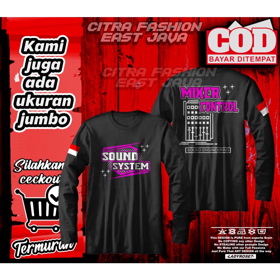 Jual KAOS SOUND SYSTEM MIXER CONTROL AUDIO LENGAN PANJANG | Shopee ...