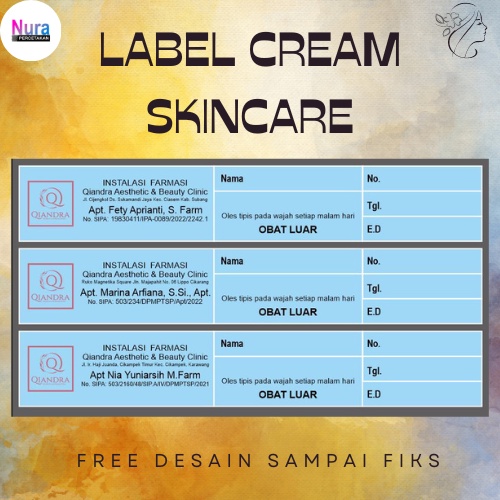 Jual CUSTOM LABEL CREAM KECANTIKAN ETIKET LABEL CREAM ISI 100PCS ...