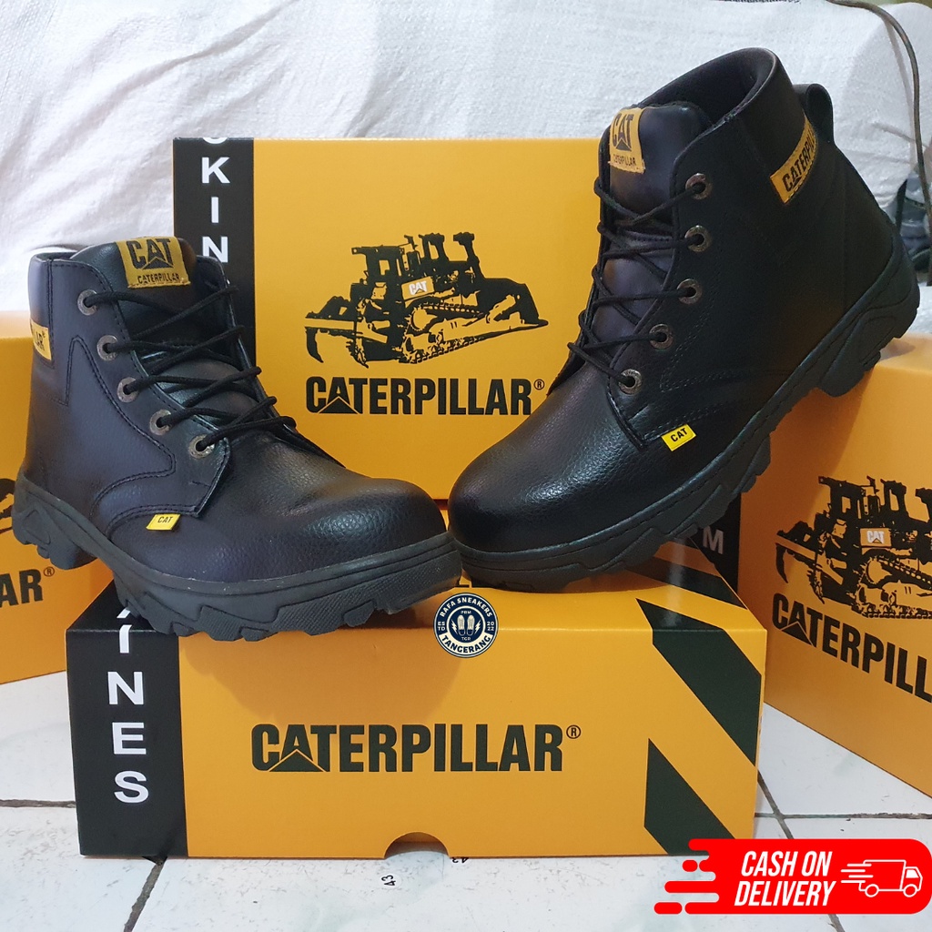 Jual Sepatu Safety Kulit Caterpillar Boots HI Murah Ujung Besi King ...