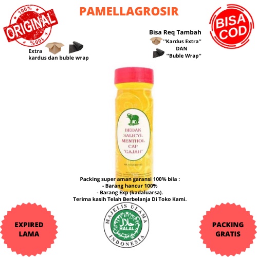 Jual Bedak salicyl menthol cap gajah 100 gram ( bedak kulit gatal ...