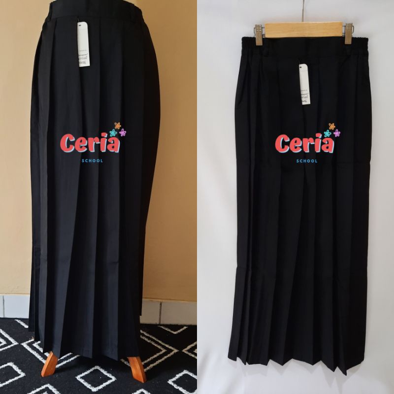Jual Rok Sekolah Rempel Panjang HITAM SD/SMP/SMA Seragam Sekolah | Shopee Indonesia