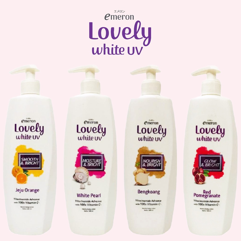 Jual EMERON LOVELY UV WHITE BODY LOTION 500ML | Shopee Indonesia