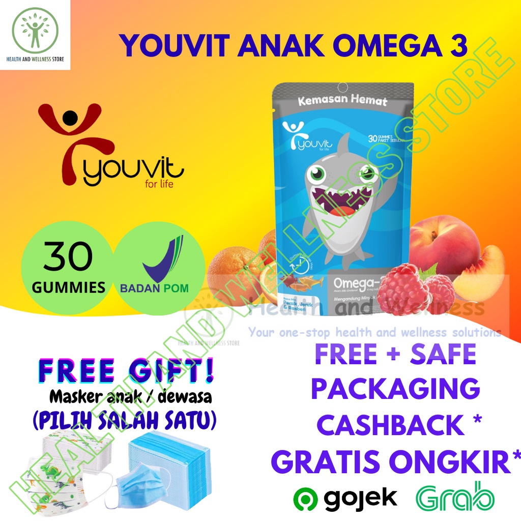 Jual YOUVIT GUMMY MULTIVITAMIN OMEGA 3 ANAK 30 GUMMIES 1 POUCH | Shopee ...