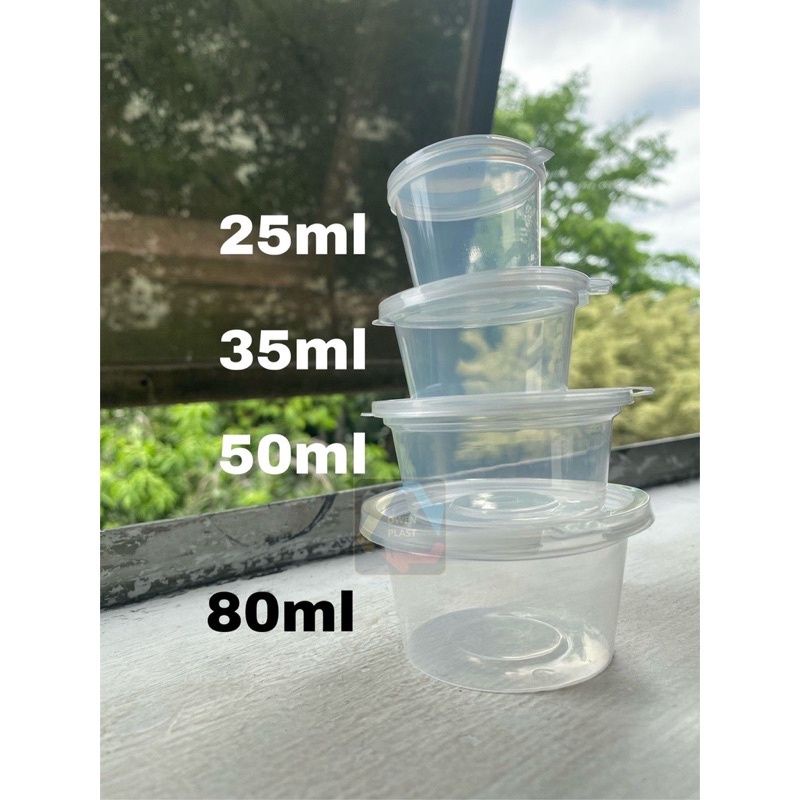 Jual Sauce Container Merk DM uk 25ml,35ml,50ml,80ml/Cup Sambal isi 50 ...