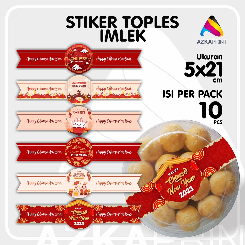 Jual Sticker Toples Imlek - Stiker toples kue kering - chinese new year ...