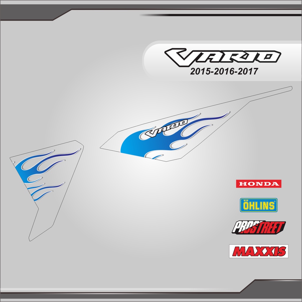 Jual STIKER STRIPING VARIO 125 150 LED 2015 2016 2017 GRAFIS API FIRE TRANSPARAN | Shopee Indonesia