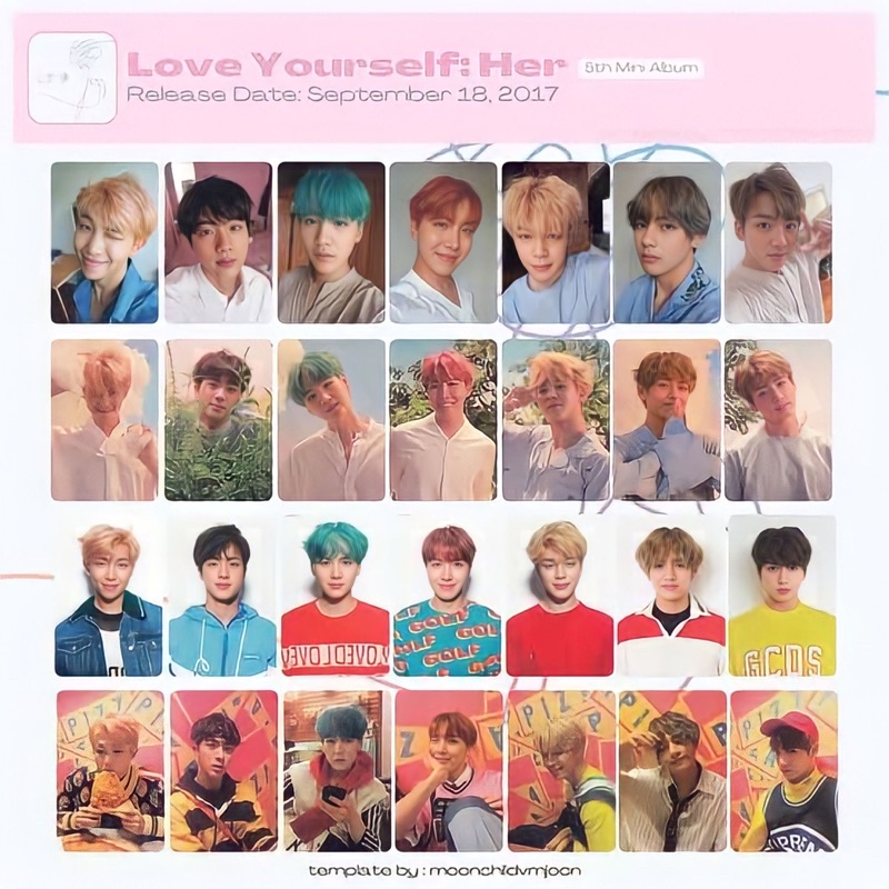 Jual OFFICIAL HER L O V E VERSION PHOTOCARD RM NAMJOON JIN SEOKJIN YOONGI SUGA JIMIN TAE V ...
