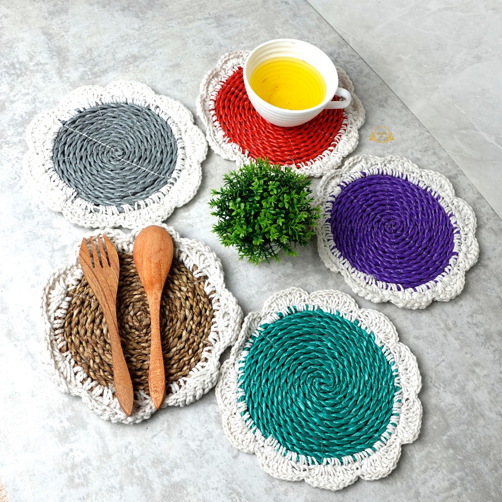 Jual Alas Gelas / Seagrass Coaster / Tatakan Gelas | Shopee Indonesia