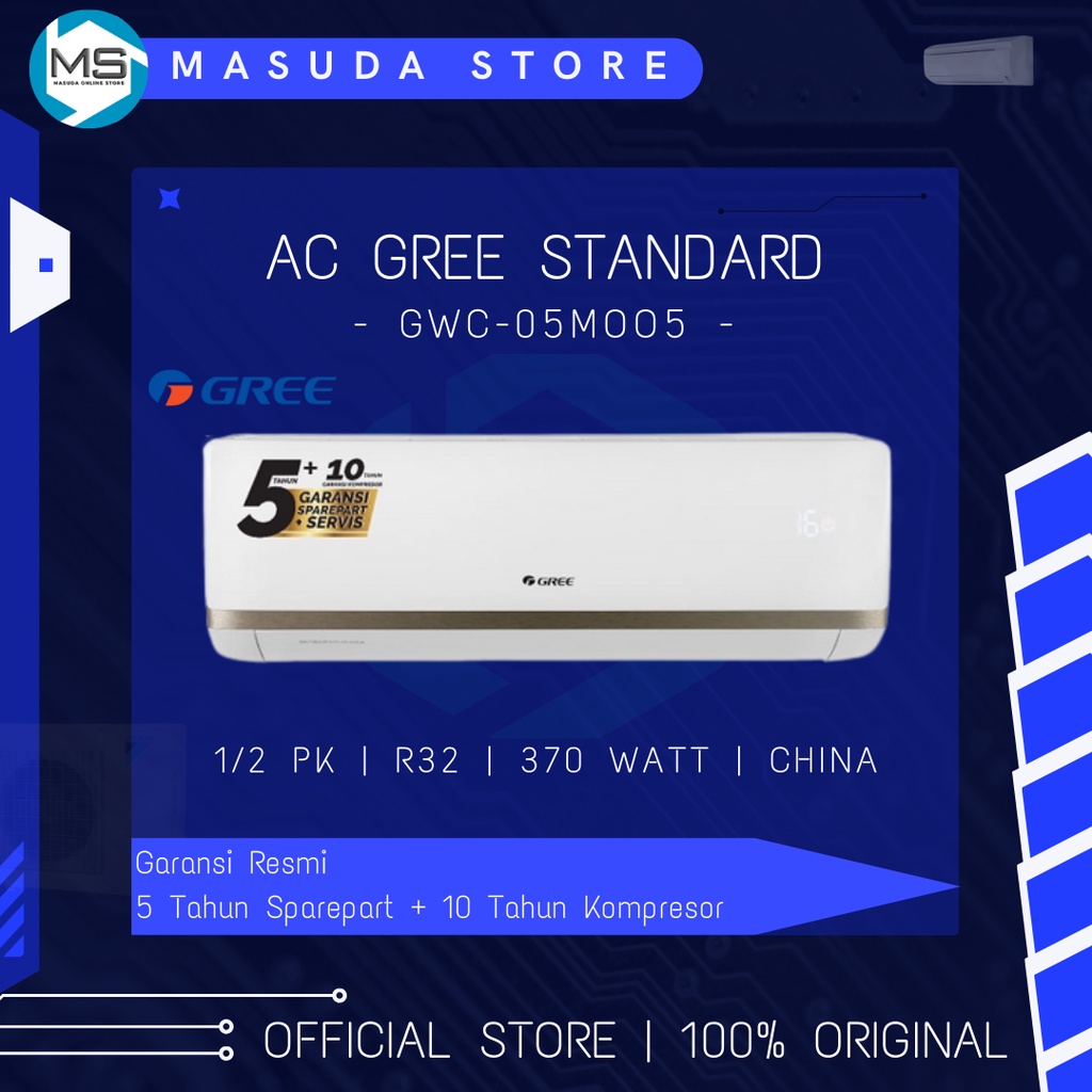 Jual AC GREE STANDARD 1/2 PK | AC GREE GWC-05MOO5S 1/2 PK | 370 WATT ... Jual AC GREE STANDARD 1/2 PK | AC GREE GWC-05MOO5S 1/2 PK | 370 WATT ...