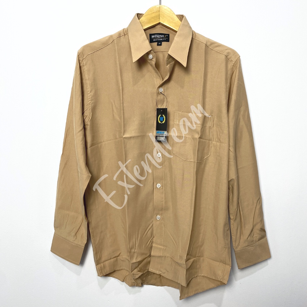Jual Wendya.T Kemeja Kerja Polos Pria Formal Warna Moka Mocca Muda ...