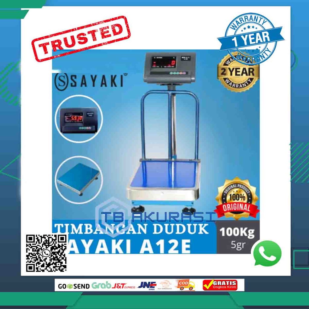 Jual Timbangan Duduk Digital sayaki A12e + Pagar 75 kg 100 kg Lantai Barang Paket Ekspedisi Toko ...