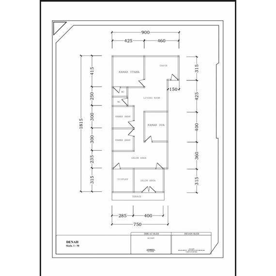 Jual [DENAH RUMAH 2D] Jasa Desain / gambar Rumah Ruko Gedung dan ...