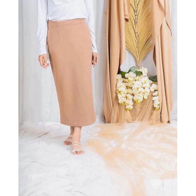 Jual ROK SPAN RINJANI / Rok Span model belah samping / Rok Span bahan ...
