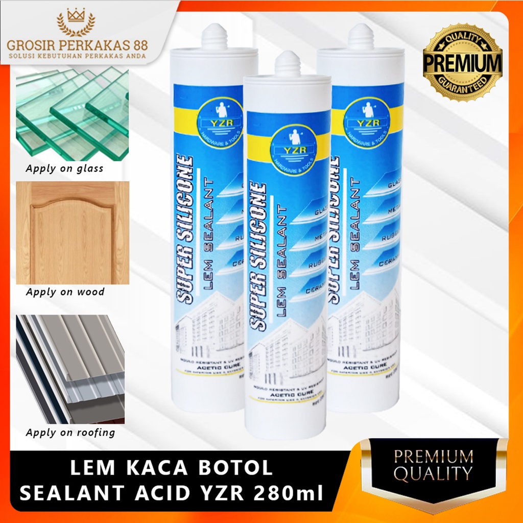 Jual Lem Sealant Sealent Kaca Aquarium Bening Hitam Silicone Silent ...