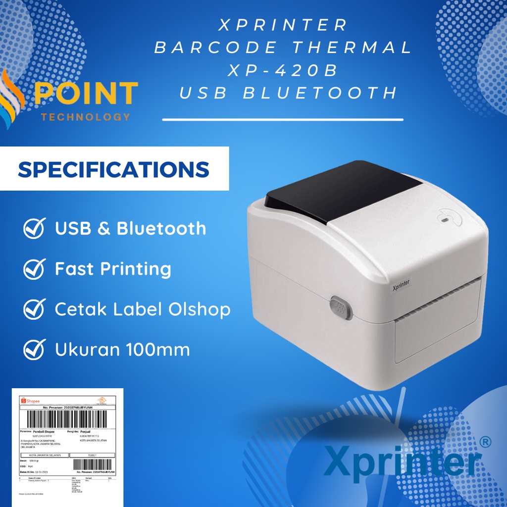 Jual Printer Resi Xprinter Printer Barcode Thermal XP-420B USB ...