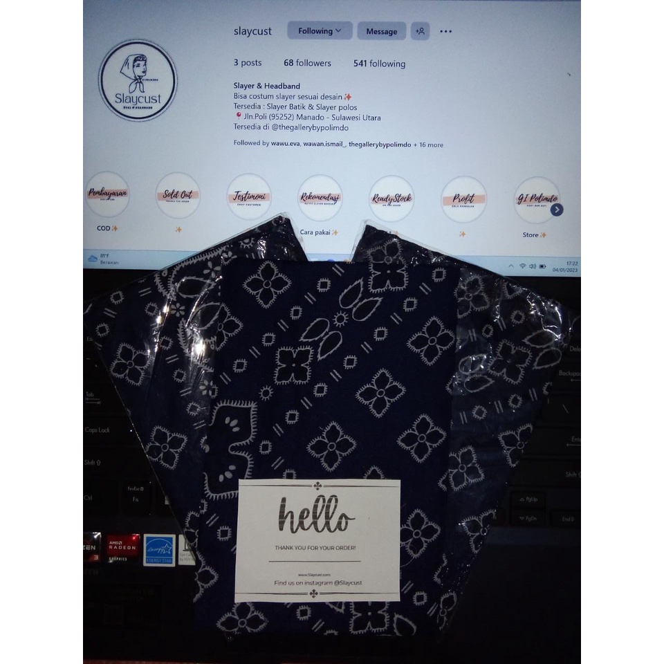 Jual Slayer Batik bandana Warna Biru Dongker/tua | Shopee Indonesia