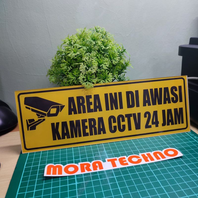 Jual Area Ini Di awasi Cctv Peringatan Di awasi Kamera Cctv Akrilik ...