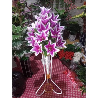 Jual Bunga pojok ruangan bunga lili kuntum 20 include pot standing ...