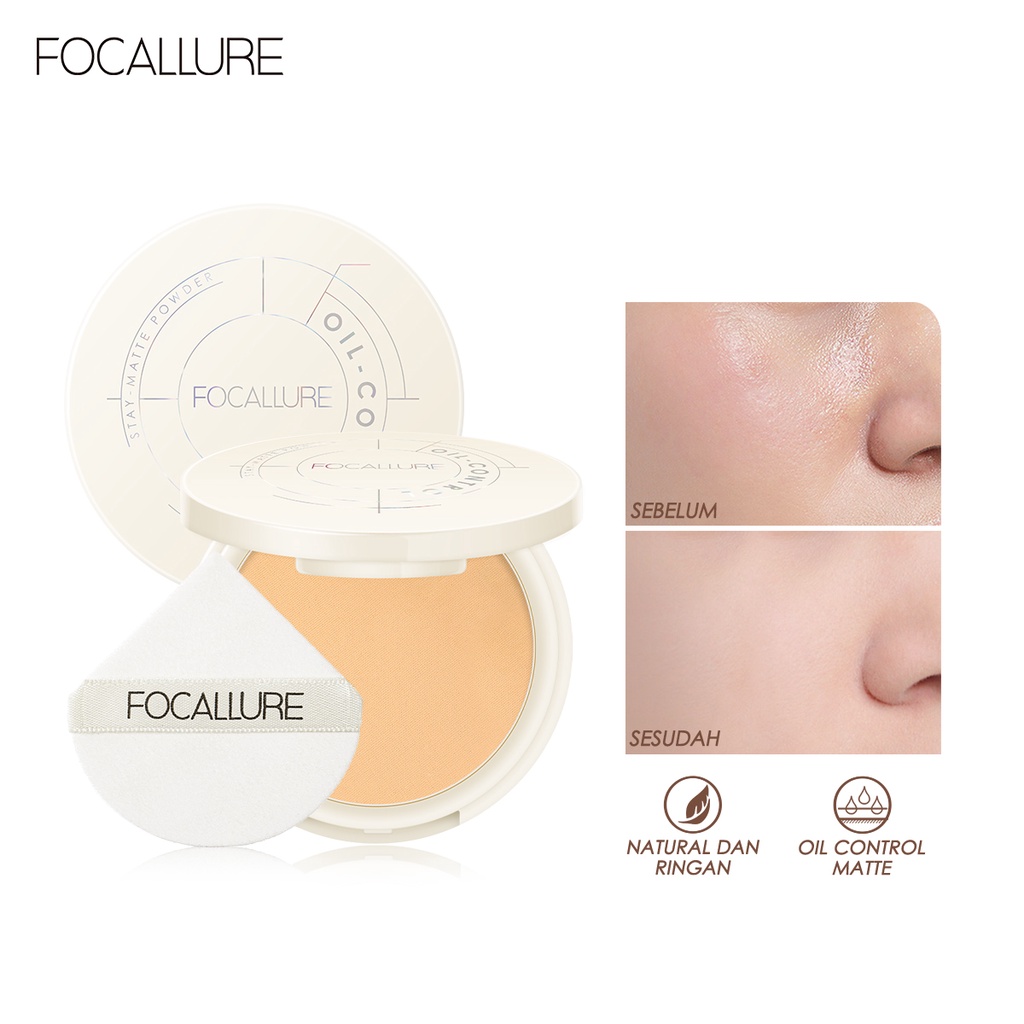 Jual FOCALLURE Natural Oil-control Powder Stay-Matte Bedak Hingga 12 ...