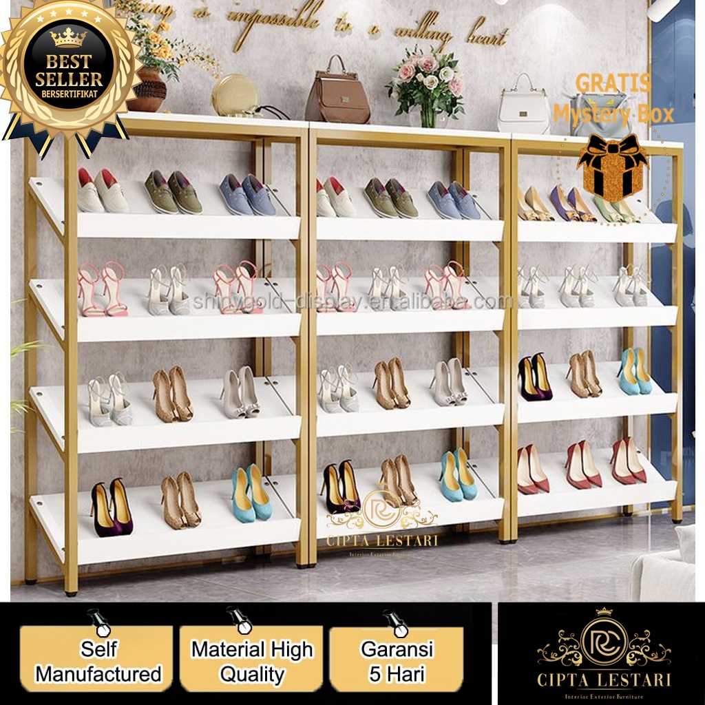 Jual Rak Sepatu Display Showcase Branding Toko Sepatu | Shopee Indonesia