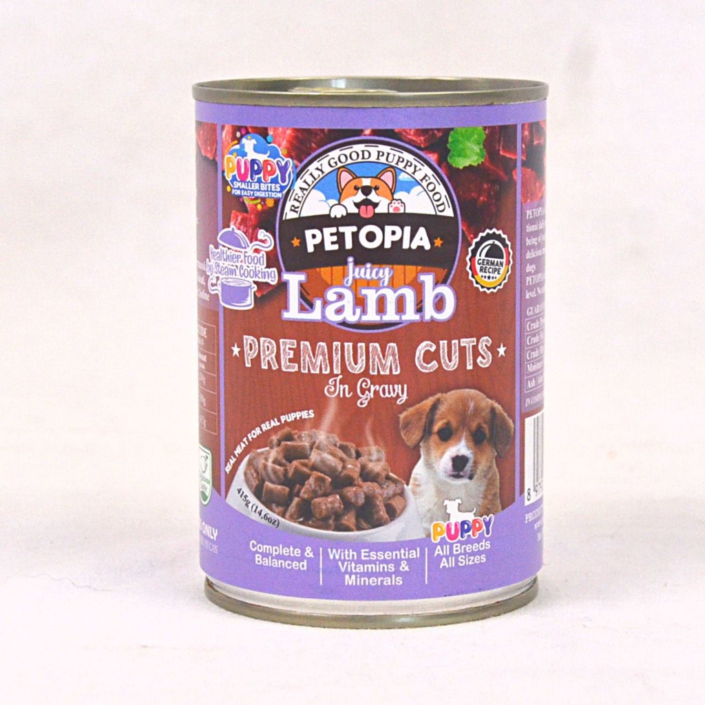 Jual PETOPIA Makanan Anjing Puppy Juicy Lamb Can 415g | Shopee Indonesia