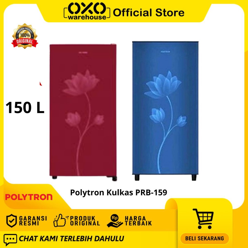 Jual Polytron Kulkas PRB-159 B/R 1 Pintu 150 Liter Low Watt Garansi ...