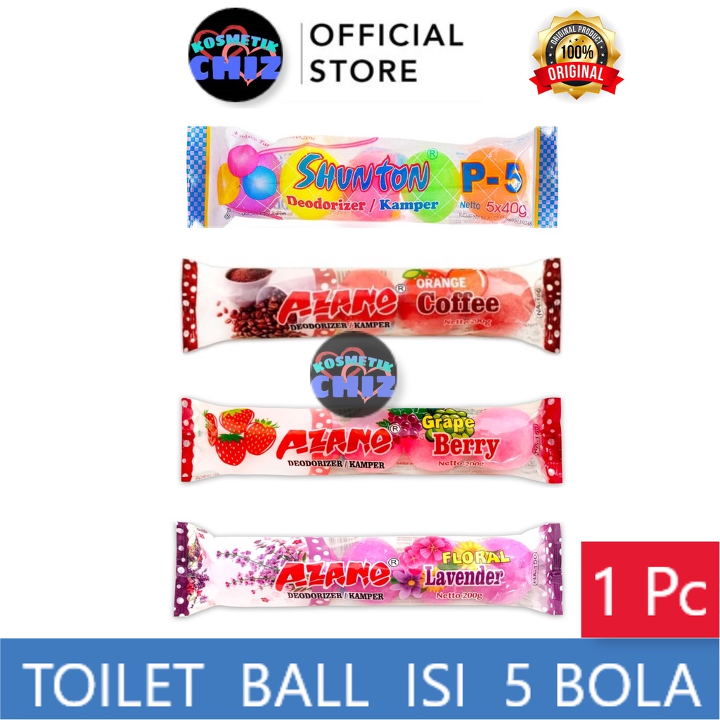 Jual AZANO / SHUNTON Toilet Ball 200 GR - Kamper Aroma Lavender / Grape ...