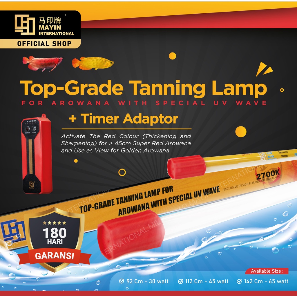 Jual Lampu TANNING celup + TIMER T5 MAYIN 2700K Aquarium Ikan Arwana ...