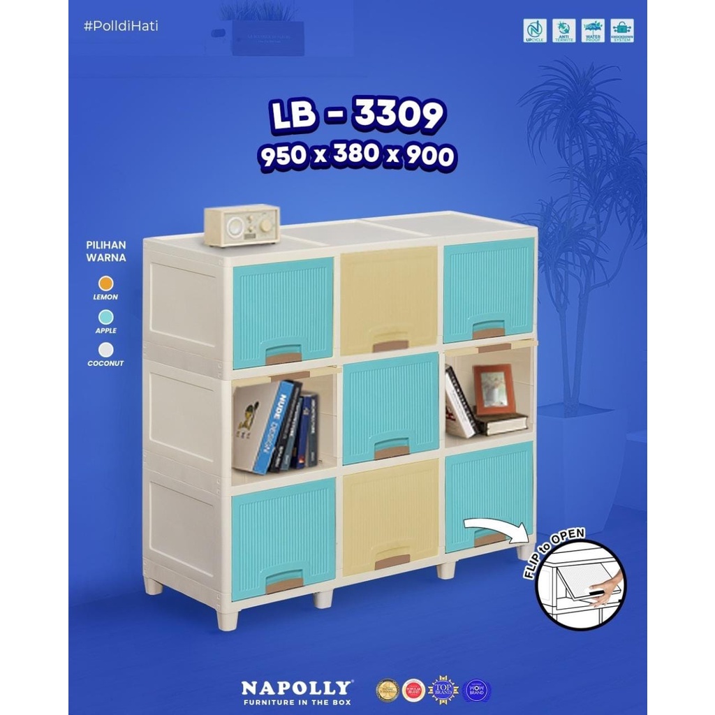 Jual LEMARI PAKAIAN PLASTIK NAPOLLY LOCKER BOX / MEJA TV PLASTIK ...