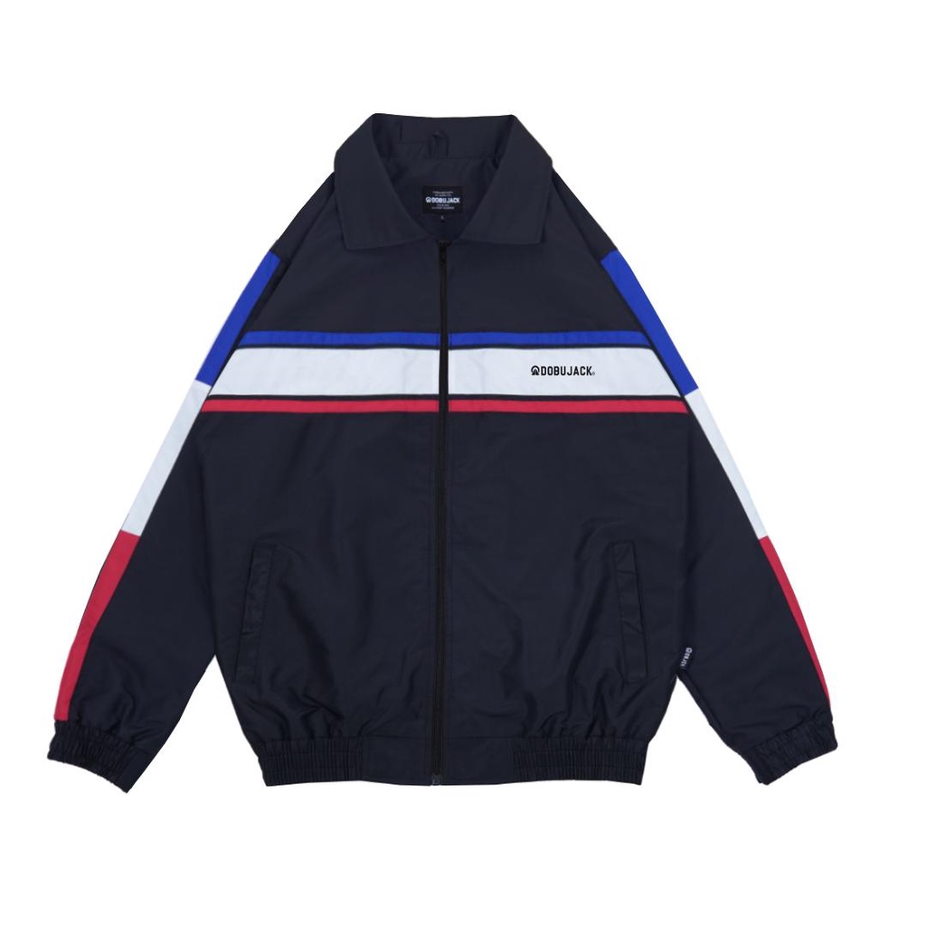 Jual Dobujack Track Suit Jacket Trump Black Strip Blue | Shopee Indonesia