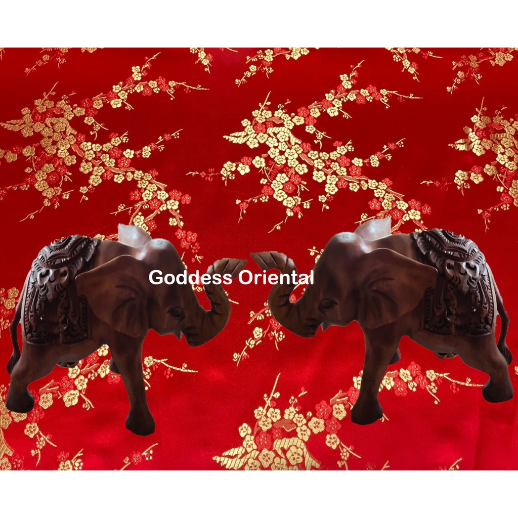 Jual Patung / Pajangan Sepasang Gajah 2pcs Feng Shui Ukir Kayu Jempinis ...