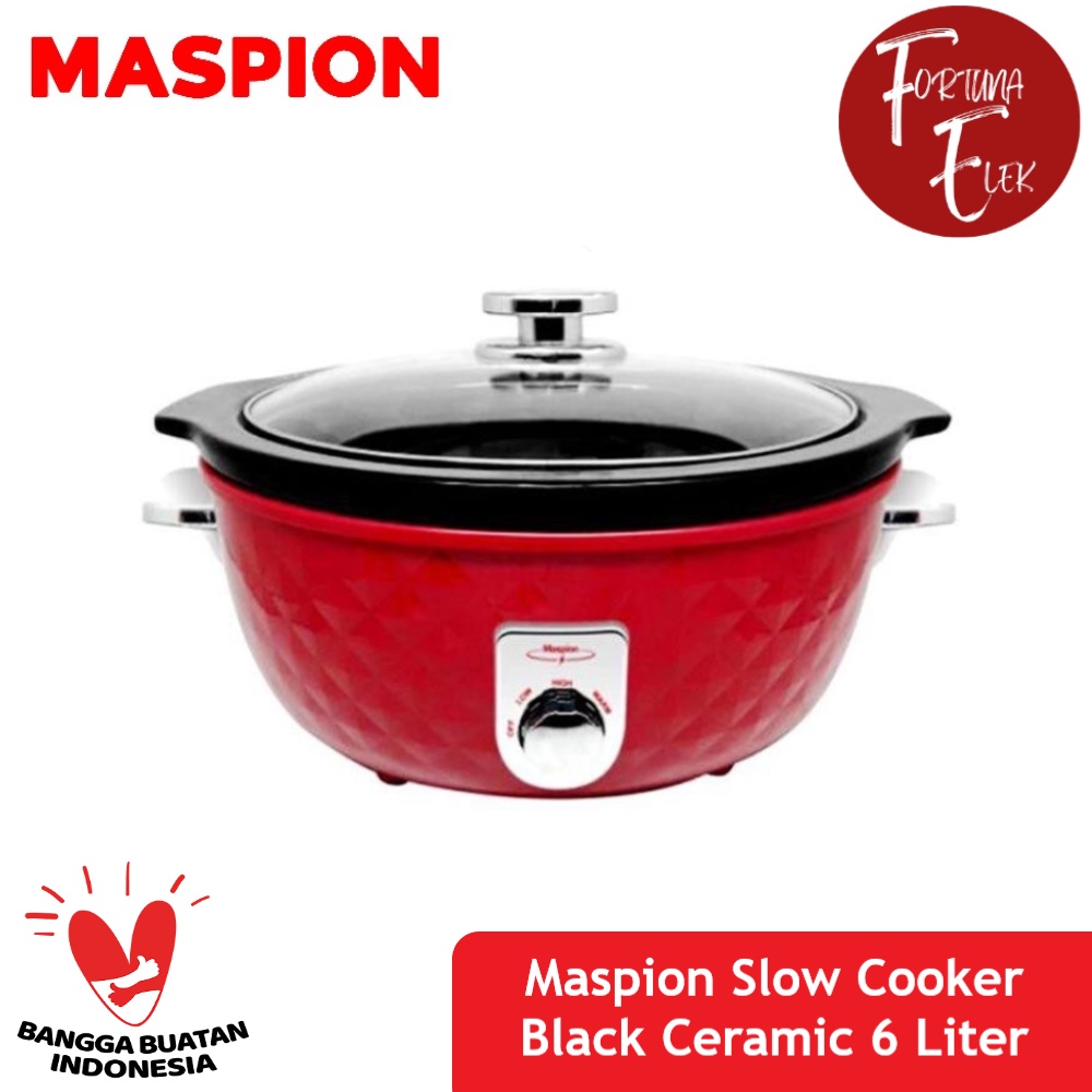 Jual Maspion Slow Cooker Premium 6 Liter MSC 6500 Black Ceramic ...