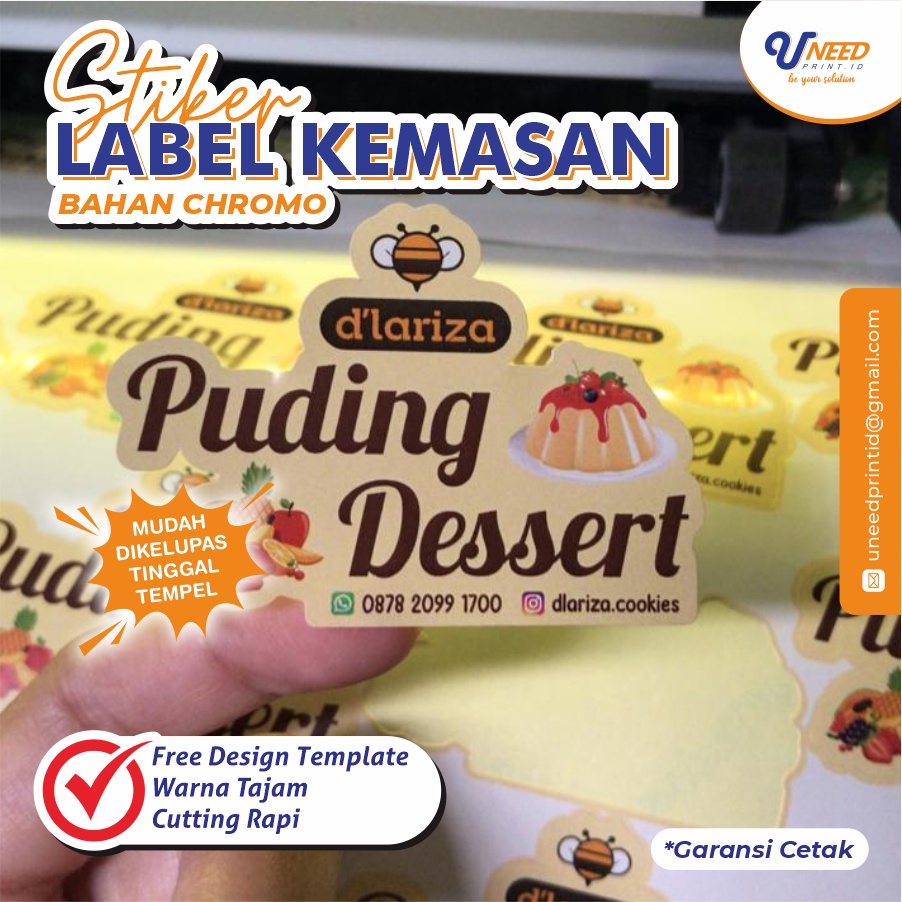 Jual HARGA TERMURAH!!! - Cetak Sticker Label A3+ Stiker Chromo Cutting ...