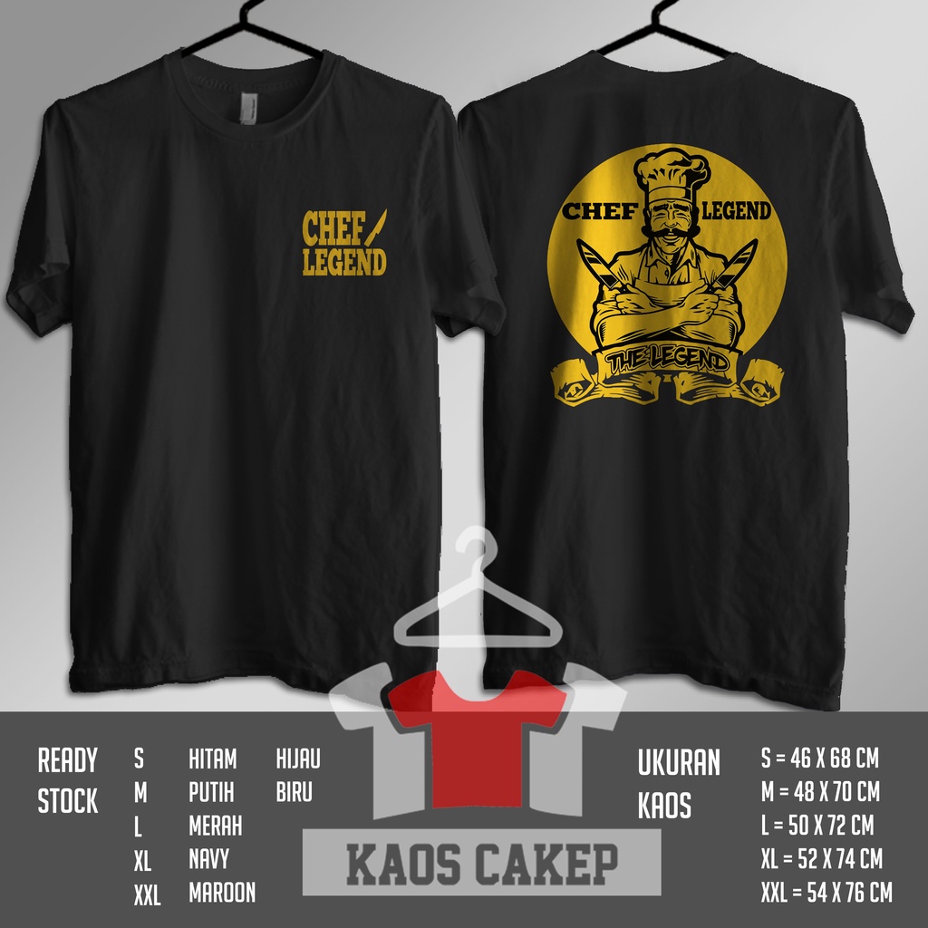 Jual Kaos Chef Legend Simple Baju Masak Kaos Koki Distro Premium ...