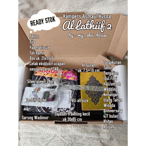 Jual Hampers AL LATHIIF kado hadiah gift box muslim souvenir tahlil ...