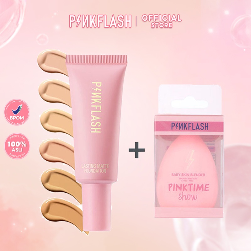 Jual PINKFLASH Foundation Matte Full Coverage Tahan Lama Mengontrol ...