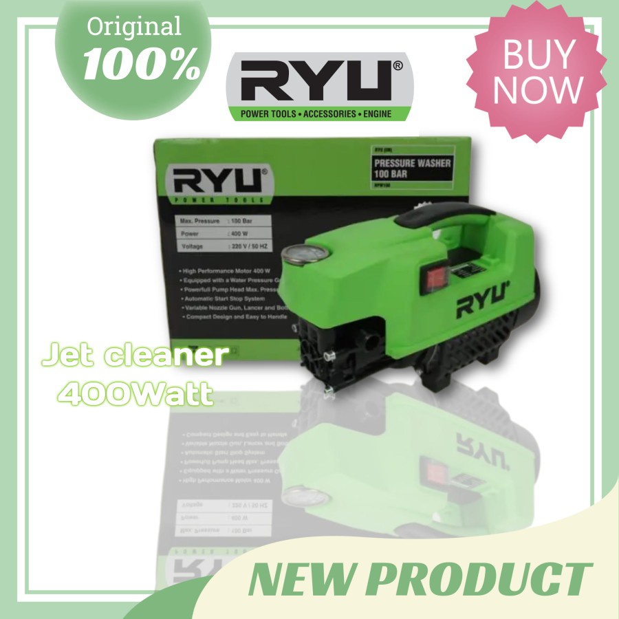 Jual Steam Jet Cleaner RYU RPW 100 Mesin Cuci Mobil Motor 400 Watt 100 ...