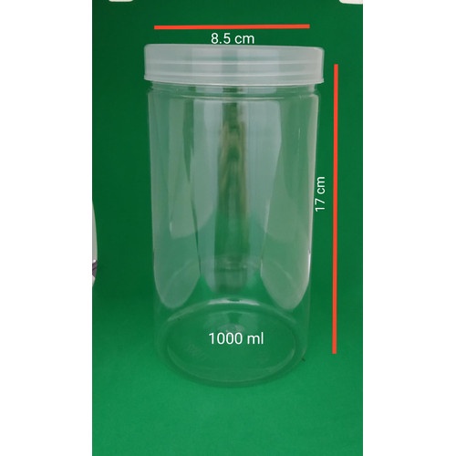 Jual 10 Pcs Toples Tabung 1000 ml Toples Silinder 1000 ml Toples Plastik 1000 ml | toples kue ...